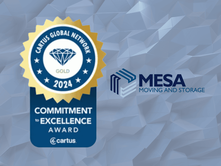 Mesa Moving Receives Commitment to Excellence Gold Award